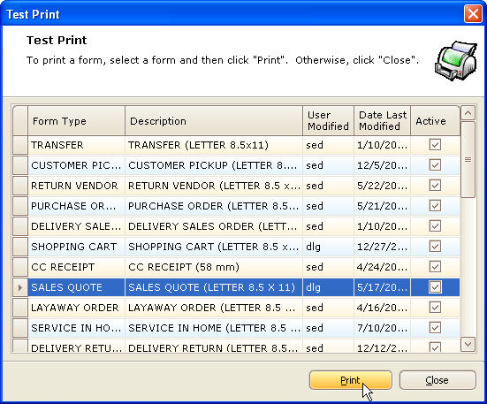 Test-Print Enhanced Laser Forms